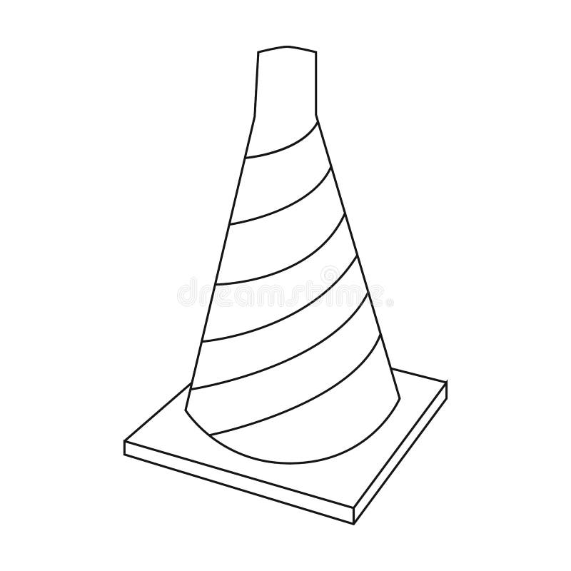 Traffic Cone Icon in Outline Style Isolated on White Background ...