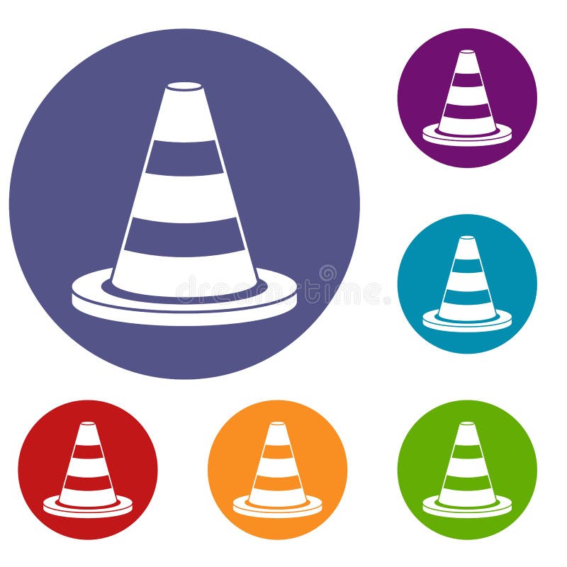 Traffic cone icons set stock vector. Illustration of industry - 95956308