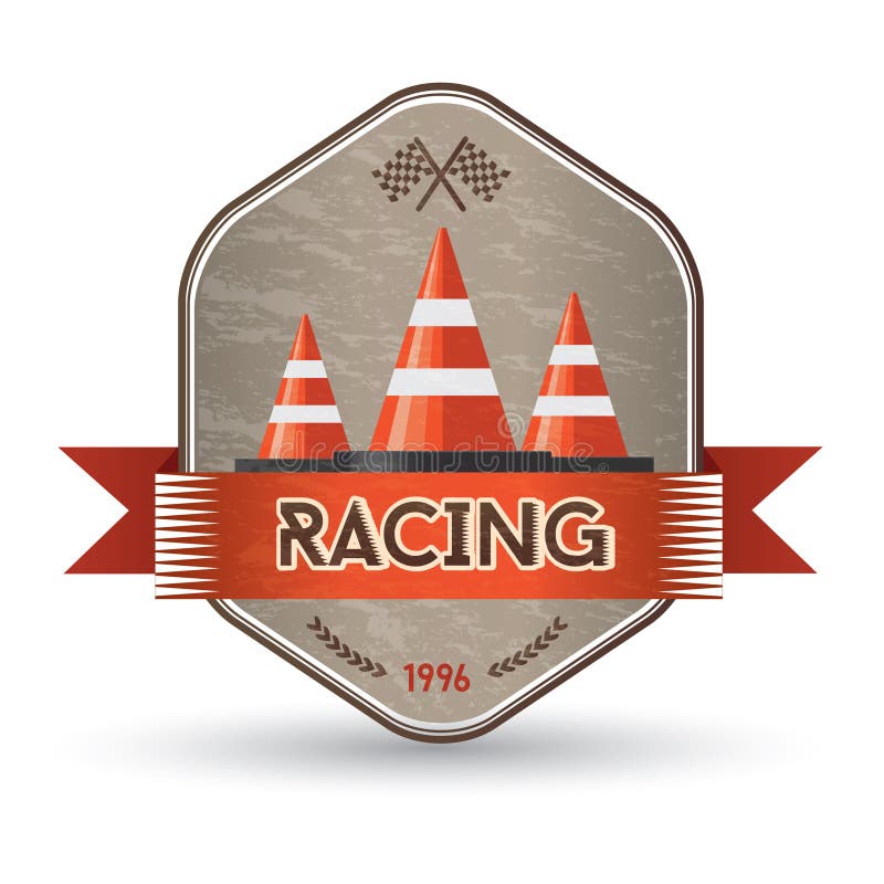 Traffic Cone Label. Vector Illustration Decorative Design Stock Vector ...