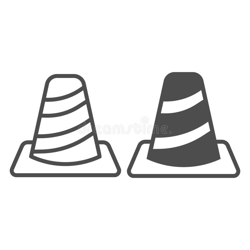 Traffic Cone Line and Solid Icon, Construction Concept. Vector Graphics Stock Vector ...