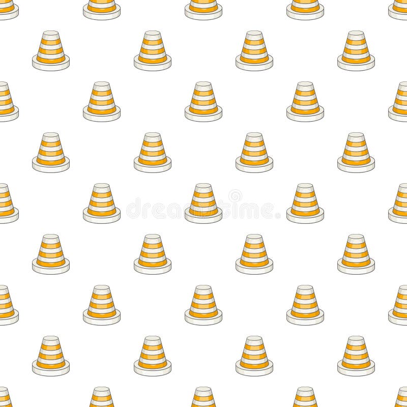 Traffic Cone Pattern, Cartoon Style Stock Vector - Illustration of ...