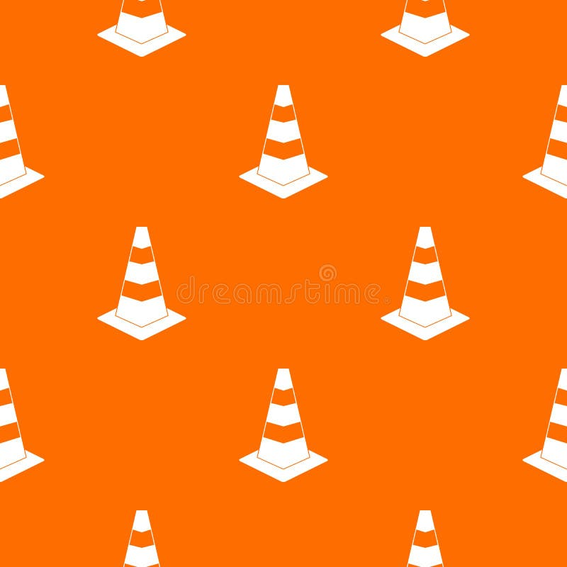 Traffic Cone Pattern Seamless Stock Vector - Illustration of repeating ...