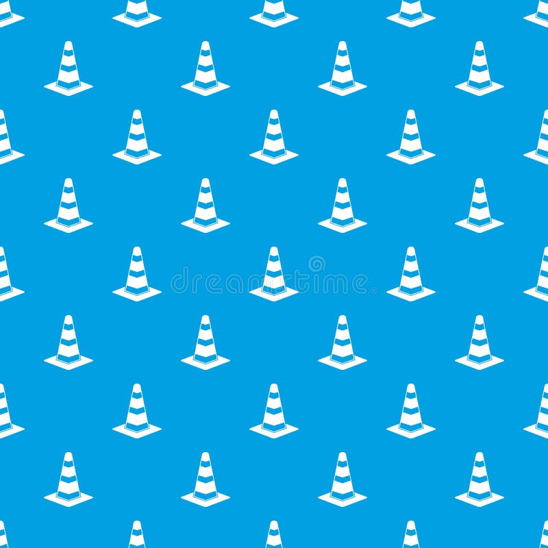 Traffic Cone Pattern Seamless Blue Stock Vector - Illustration of ...