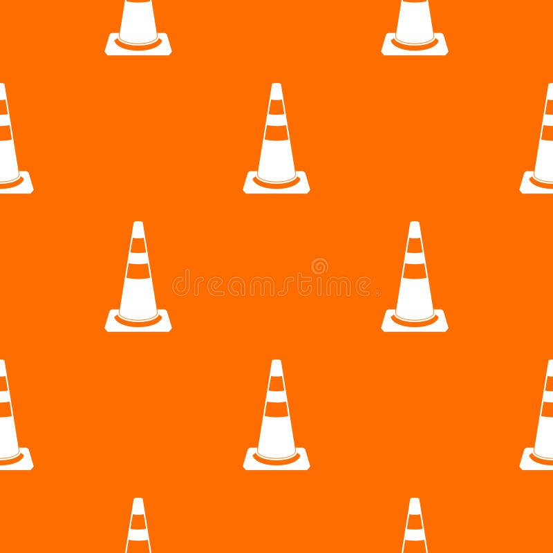 Traffic Cone Pattern Seamless Stock Vector - Illustration of barrier ...