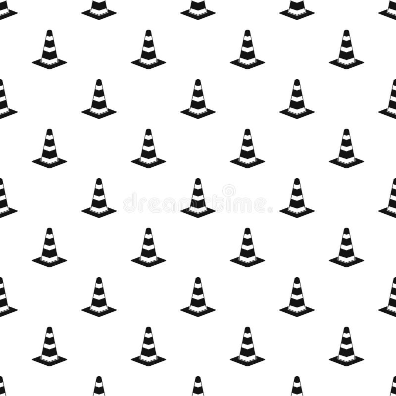 Traffic Cone Pattern, Simple Style Stock Vector - Illustration of ...