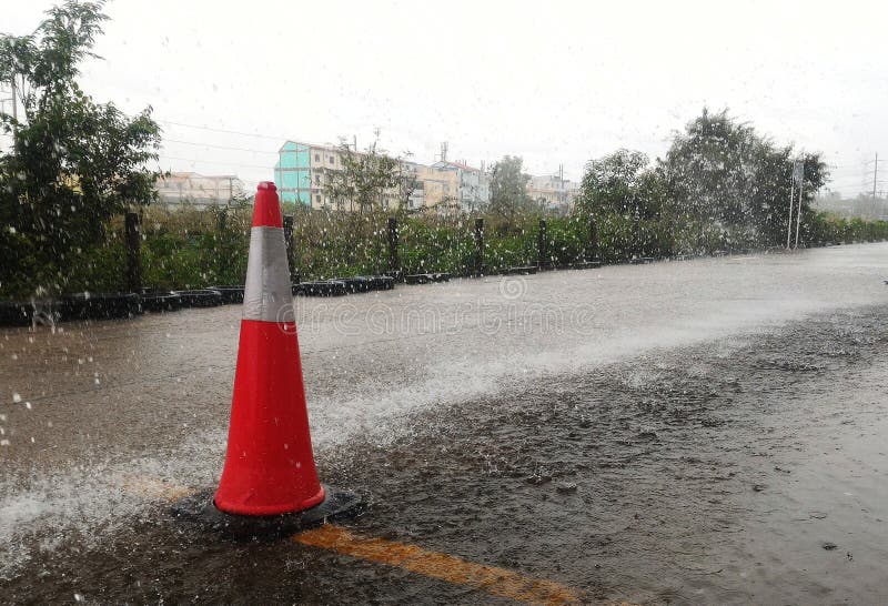 Traffic cone stock photo. Image of drown, rain, floor - 86303498