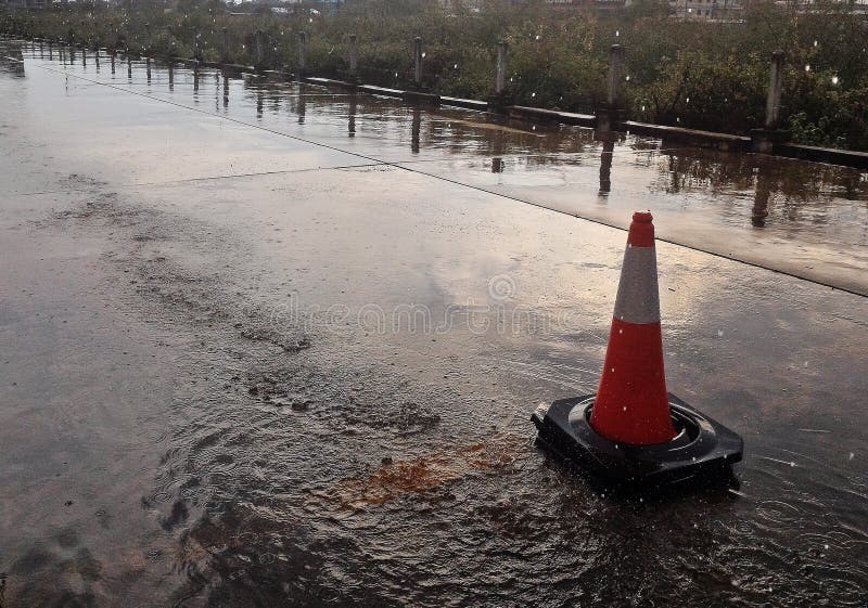 Traffic cone stock photo. Image of drown, rain, floor - 86303498