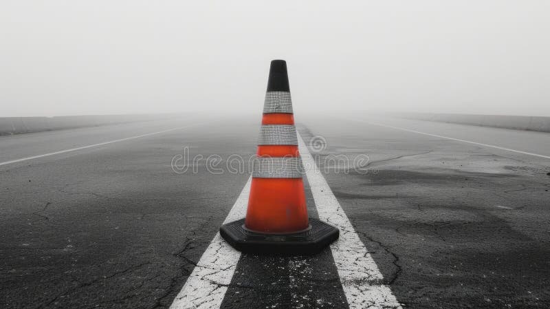 Traffic Cone on Roadside stock photo. Image of civil - 376786736