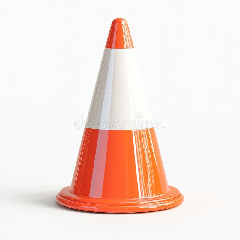 Traffic Cone Safety Orange White Construction Warning Signal Stock ...