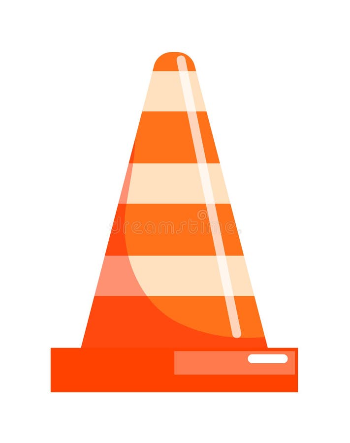 Traffic Cone Safety Road Sign Isolated on White Stock Vector ...