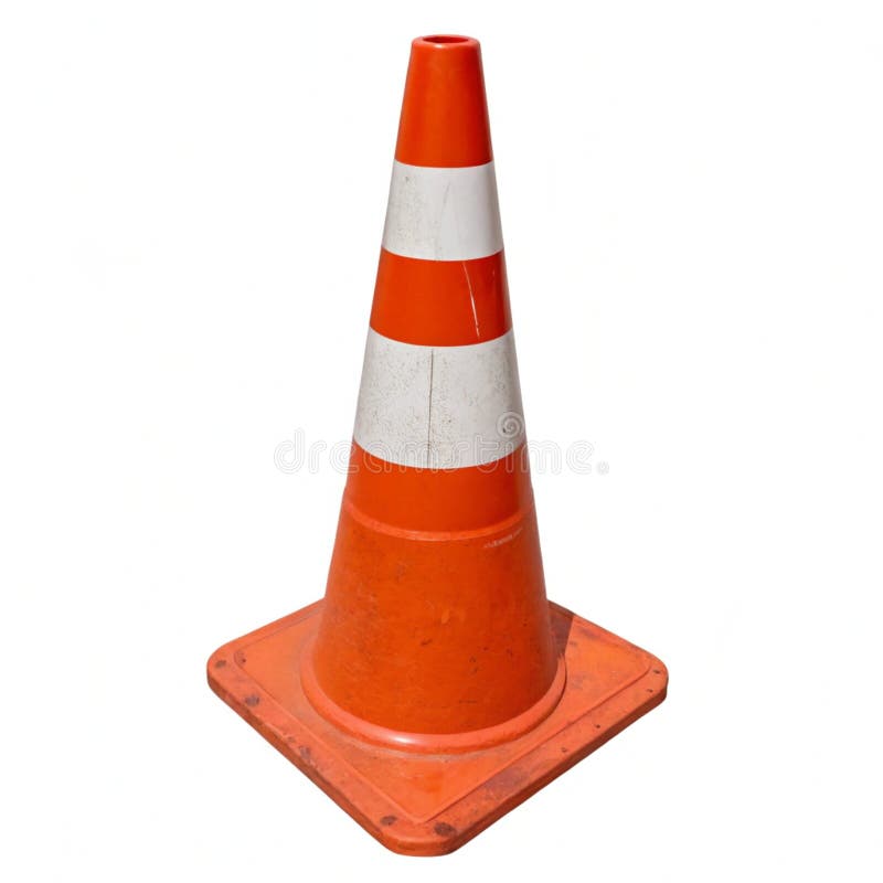 Traffic Cone Sign Isolated on White Background Stock Illustration ...