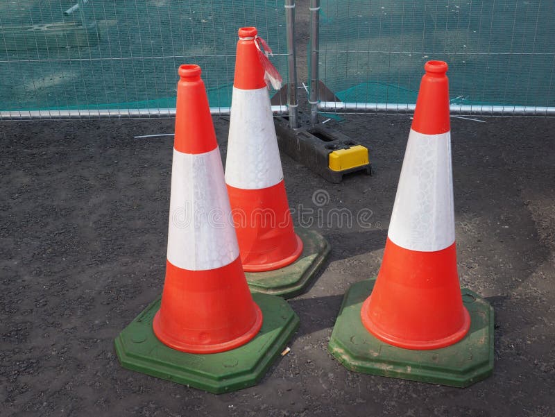 Traffic cone sign stock photo. Image of striped, white - 120436282