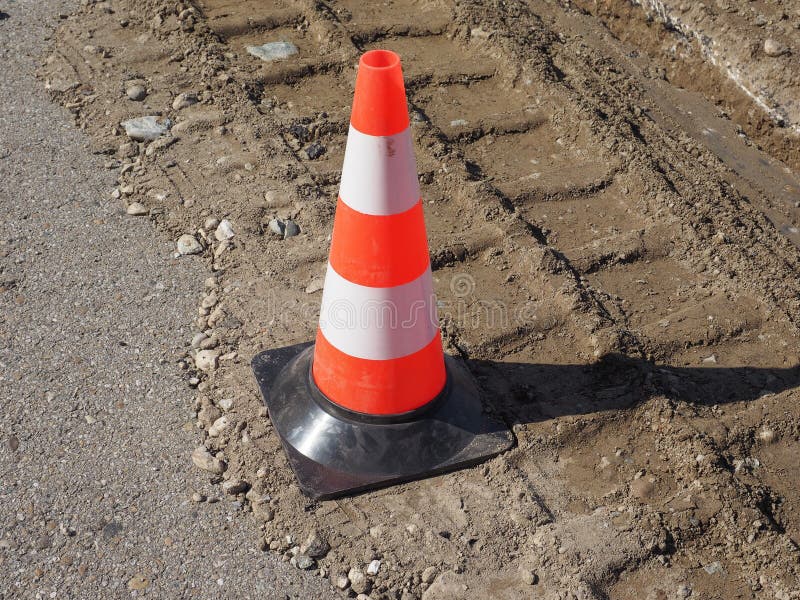 Traffic cone sign stock image. Image of street, sign - 128535213