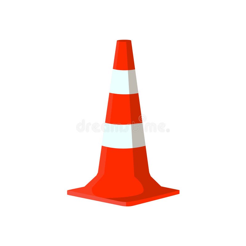 A Traffic Cone in a Simple Style. Stock Illustration - Illustration of ...