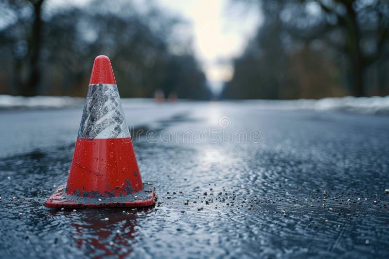 Traffic Cone Roadside stock photo. Image of safety, building - 382937718