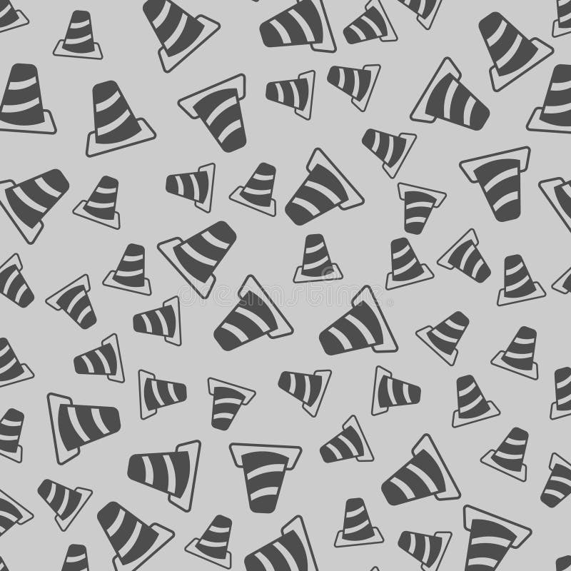 Traffic Cone Solid Seamless Pattern, Construction Theme. Vector ...