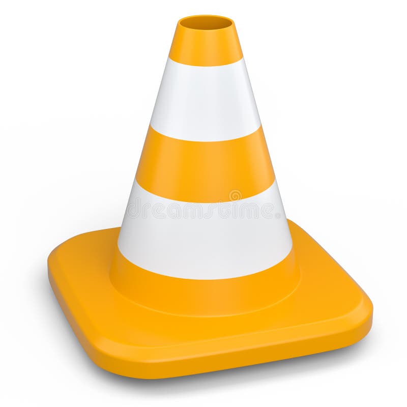 Traffic Cone for Under Construction Road Work on White Background ...