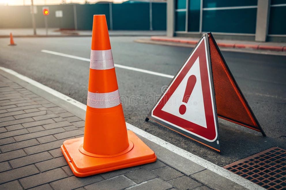 Traffic Cone. Warning Sign. Road Traffic Triangle Cone Illustration ...