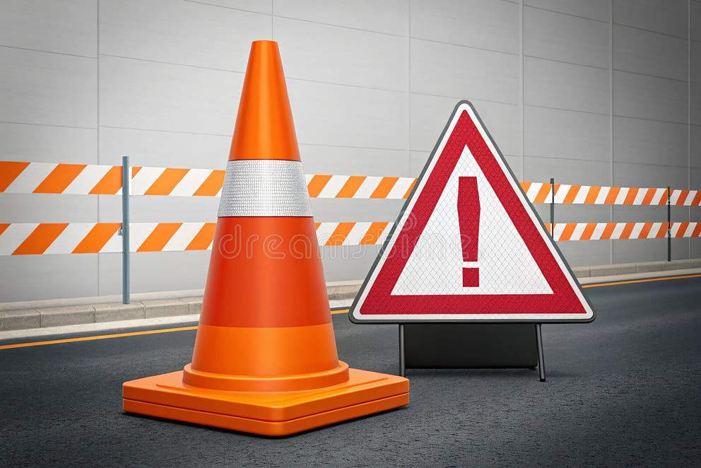 Traffic Cone. Warning Sign. Road Traffic Triangle Cone Illustration ...