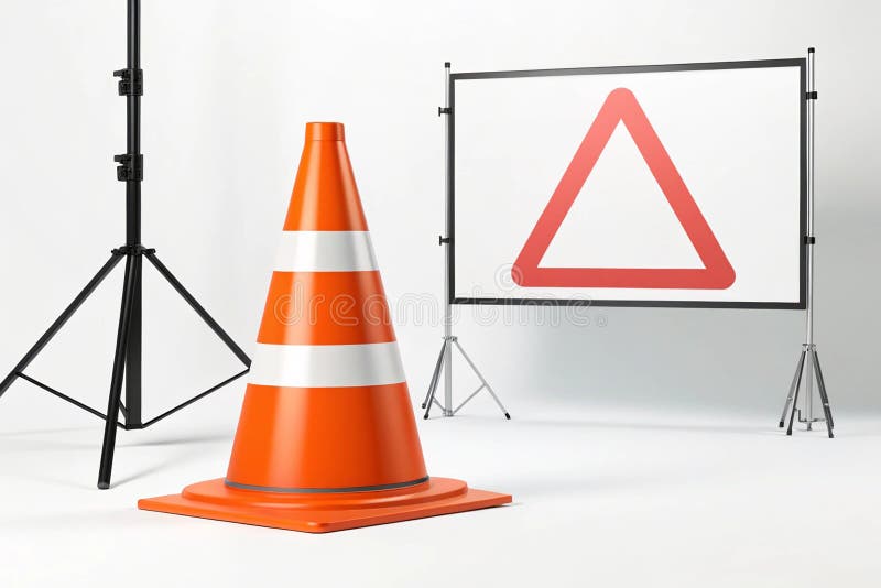 Traffic Cone. Warning Sign. Road Traffic Triangle Cone Illustration ...