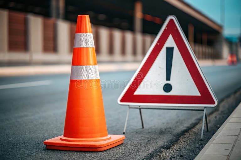 Traffic Cone. Warning Sign. Road Traffic Triangle Cone Illustration ...