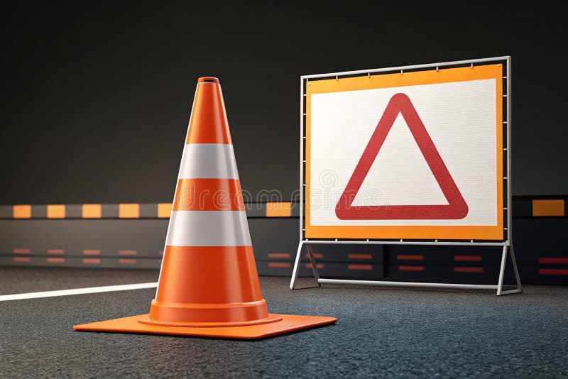 Traffic Cone. Warning Sign. Road Traffic Triangle Cone Illustration ...