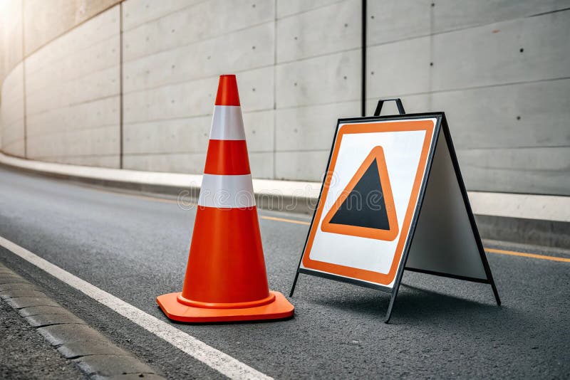Traffic Cone. Warning Sign. Road Traffic Triangle Cone Illustration ...
