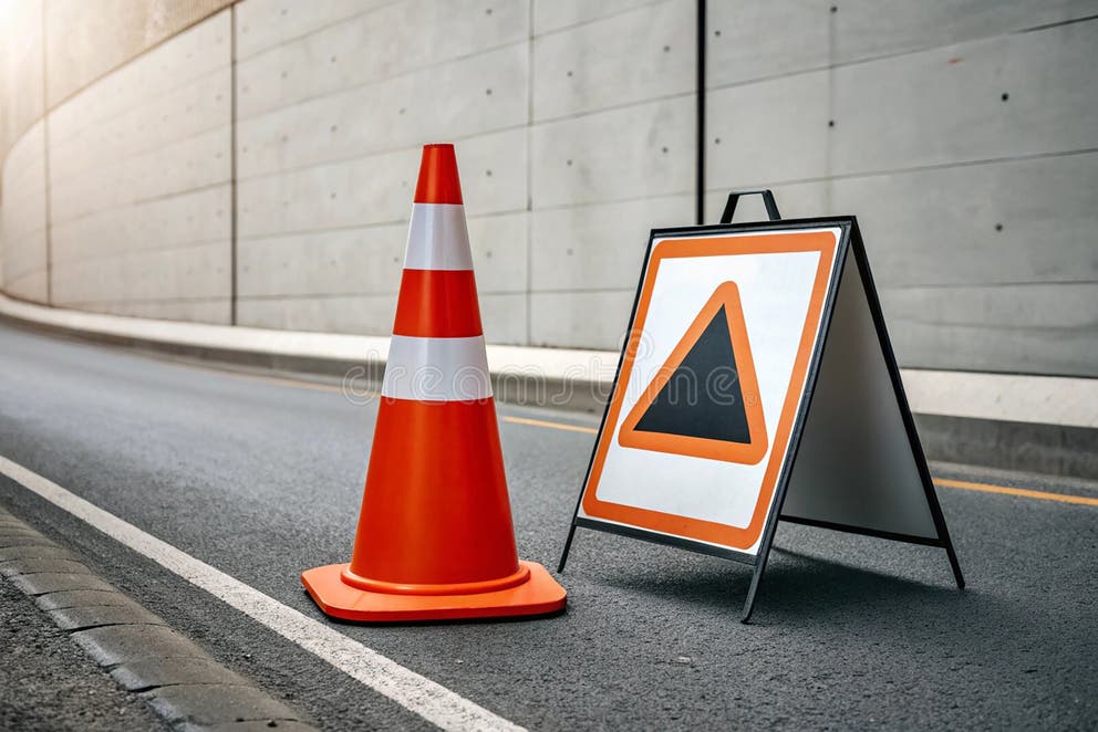 Traffic Cone. Warning Sign. Road Traffic Triangle Cone Illustration ...
