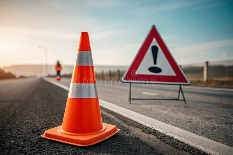 Traffic Cone. Warning Sign. Road Traffic Triangle Cone Illustration ...