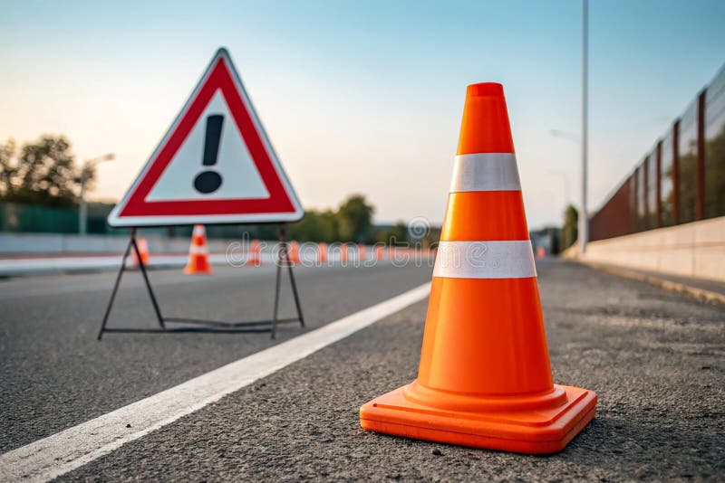 Traffic Cone. Warning Sign. Road Traffic Triangle Cone Illustration ...