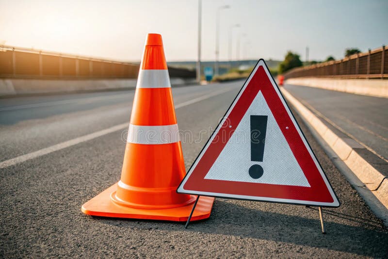 Traffic Cone. Warning Sign. Road Traffic Triangle Cone Illustration ...