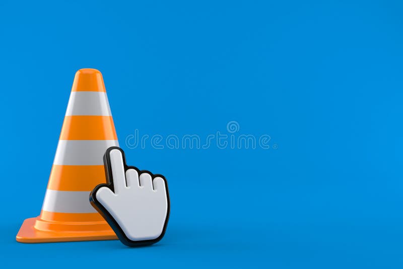 Traffic Cone with Web Cursor Stock Illustration - Illustration of ...