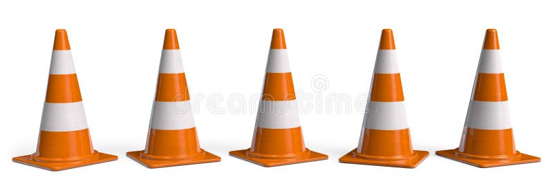 Traffic Cones Barrier Road Alert Stock Illustration - Illustration of ...