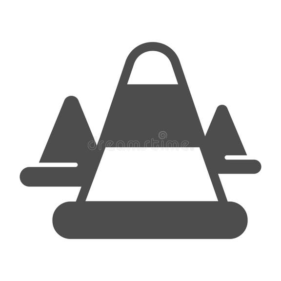 Traffic Cones Bundle Solid Icon, Drivers Permit Concept. Vector ...