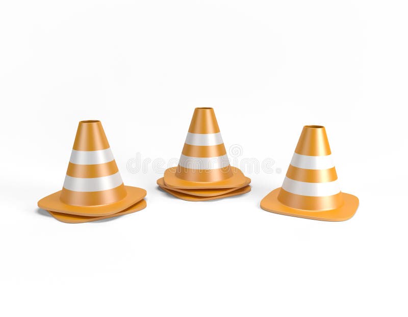 Traffic Cones Arranged in a Circle and Including a Clipping Path Stock ...