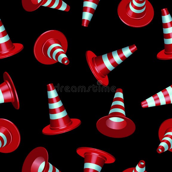 Traffic cones pattern stock vector. Illustration of design - 24603754