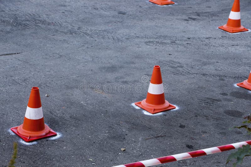 Traffic cones stock photo. Image of outside, traffic - 129395336
