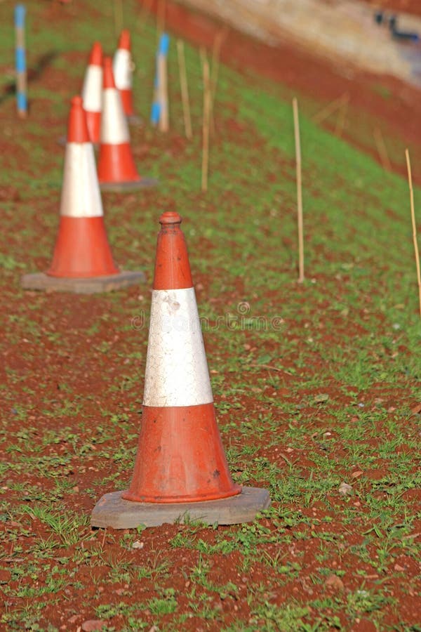 Traffic Cones on a Road Construction Site Stock Image - Image of ...