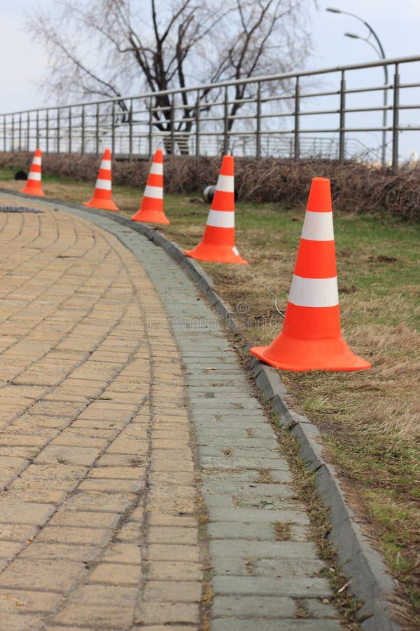 Traffic cones stock image. Image of zone, cones, pedestrian - 68335849