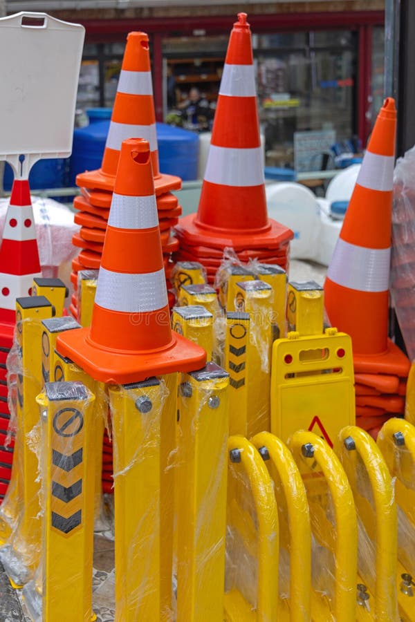 Traffic Cones Store stock photo. Image of orange, transport - 347340150