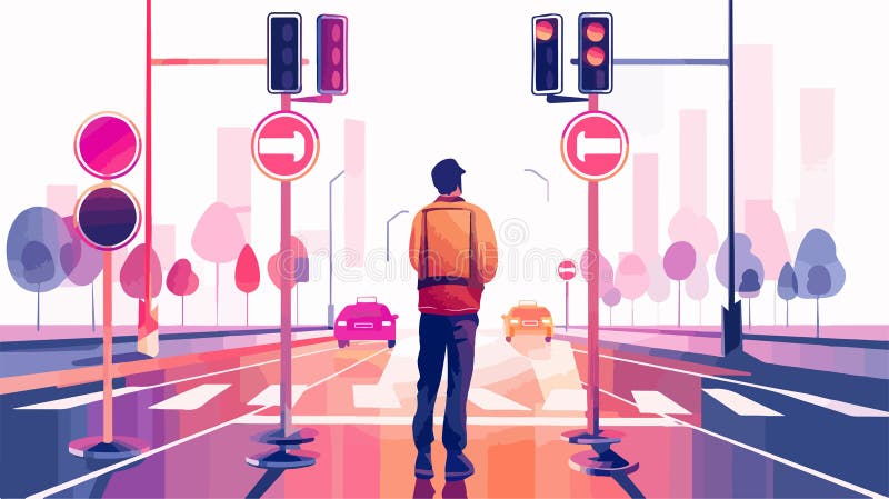 Modern Traffic Control Abstract Vector Illustration for Design Projects Stock Vector ...