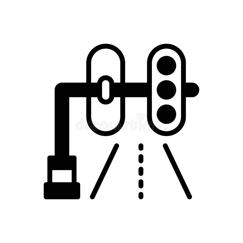 Black Solid Icon for Traffic Control, Traffic and Street Stock ...