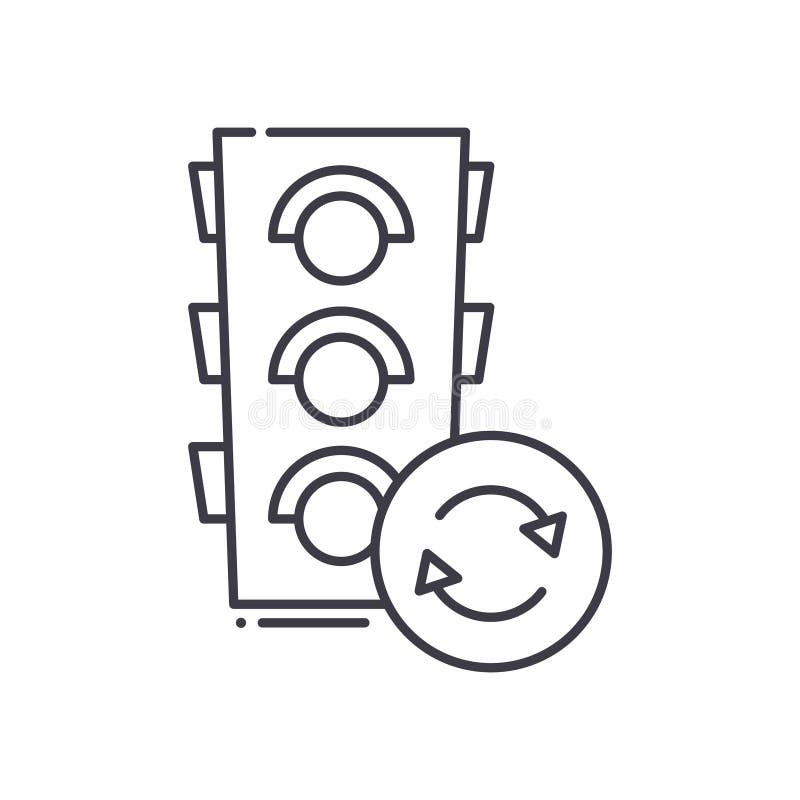 Traffic Control Icon, Linear Isolated Illustration, Thin Line Vector ...