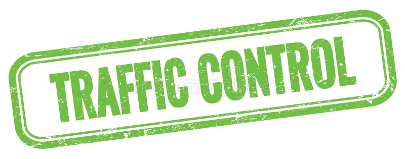TRAFFIC CONTROL Text on Green Grungy Vintage Stamp Stock Illustration ...
