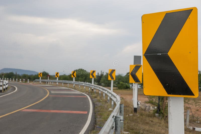 Traffic on the curve way stock image. Image of board - 84266491