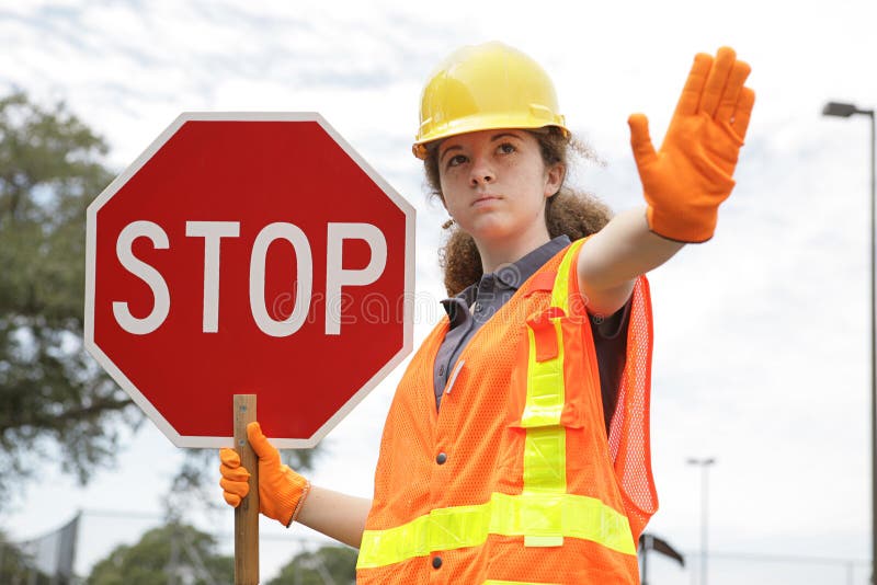 Traffic Directing Stop stock image. Image of gesture, public - 1528003