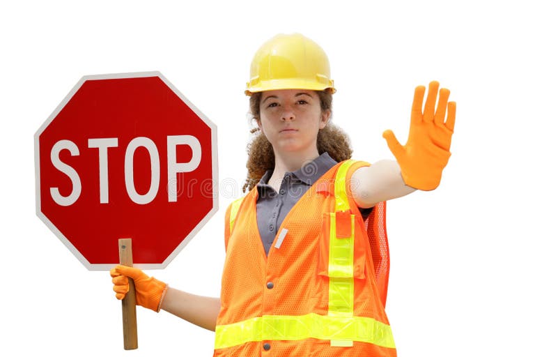 Traffic Directing Stop Isolated Stock Image - Image of blue, collar ...