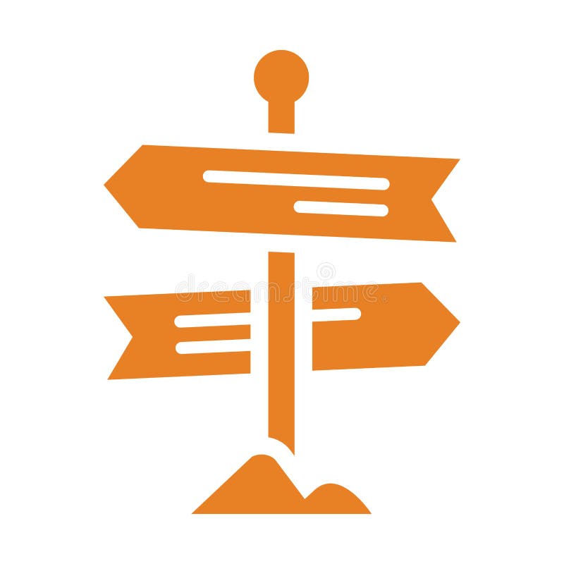 Traffic, Direction Icon. Orange Color Vector EPS Stock Vector ...