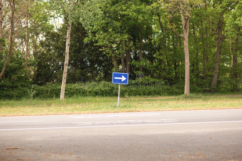 Traffic Direction Indicator on the Side Stock Photo - Image of highway ...