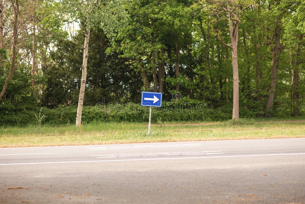 Traffic Direction Indicator on the Side Stock Photo - Image of highway ...